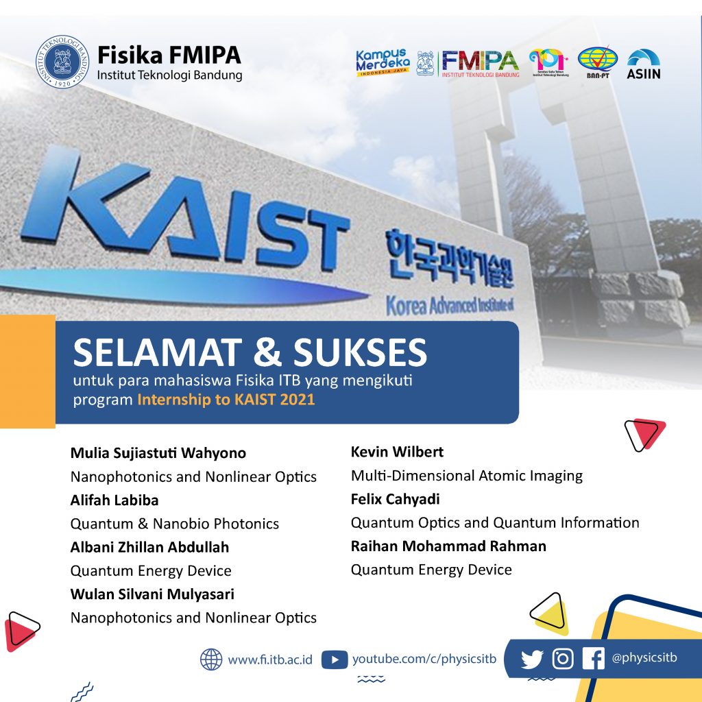 Internship KAIST 2021 – Program Studi Magister Ilmu dan Rekayasa Nuklir dan Doktor Rekayasa Nuklir